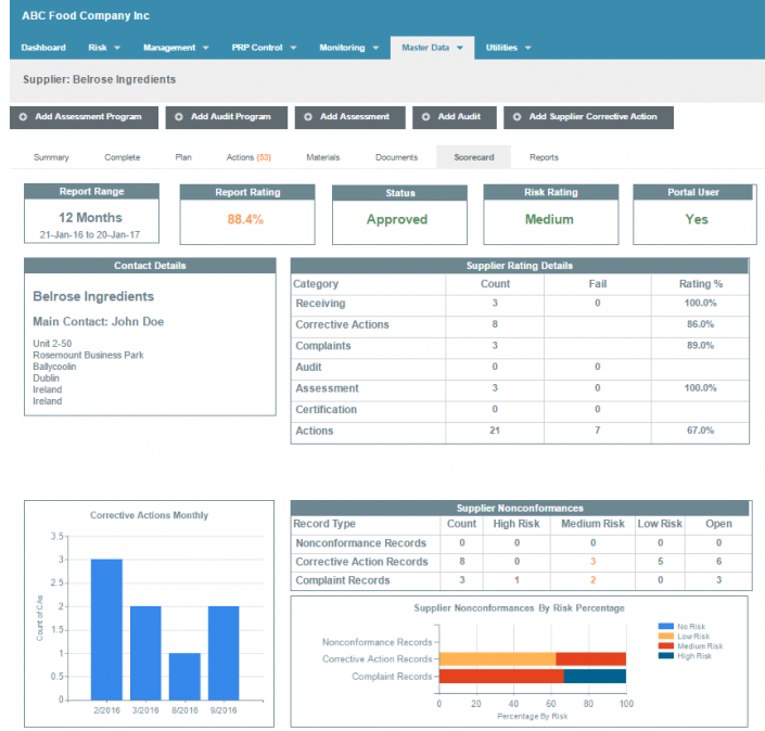 Introducing Supplier & Material Views and Scorecards – Safefood 360°